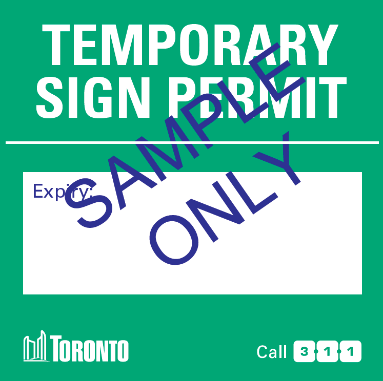 Temporary Signs Licence – City of Toronto