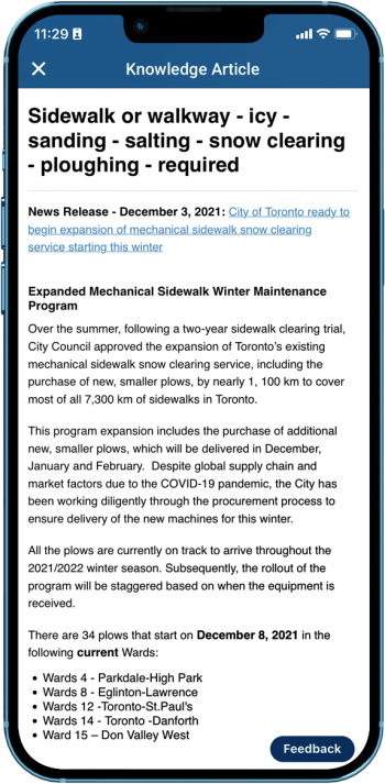 311 Toronto Mobile App – City of Toronto