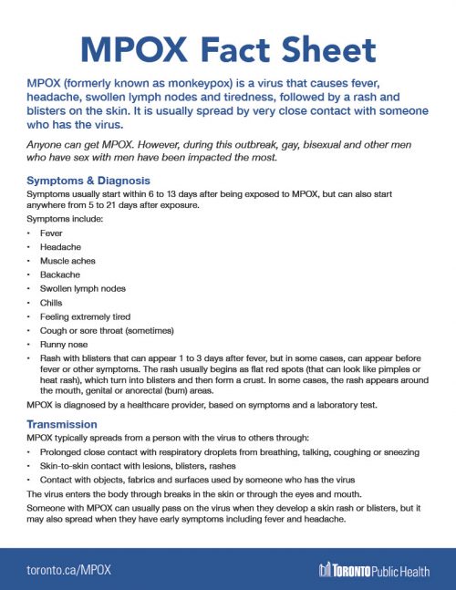 MPOX – City of Toronto