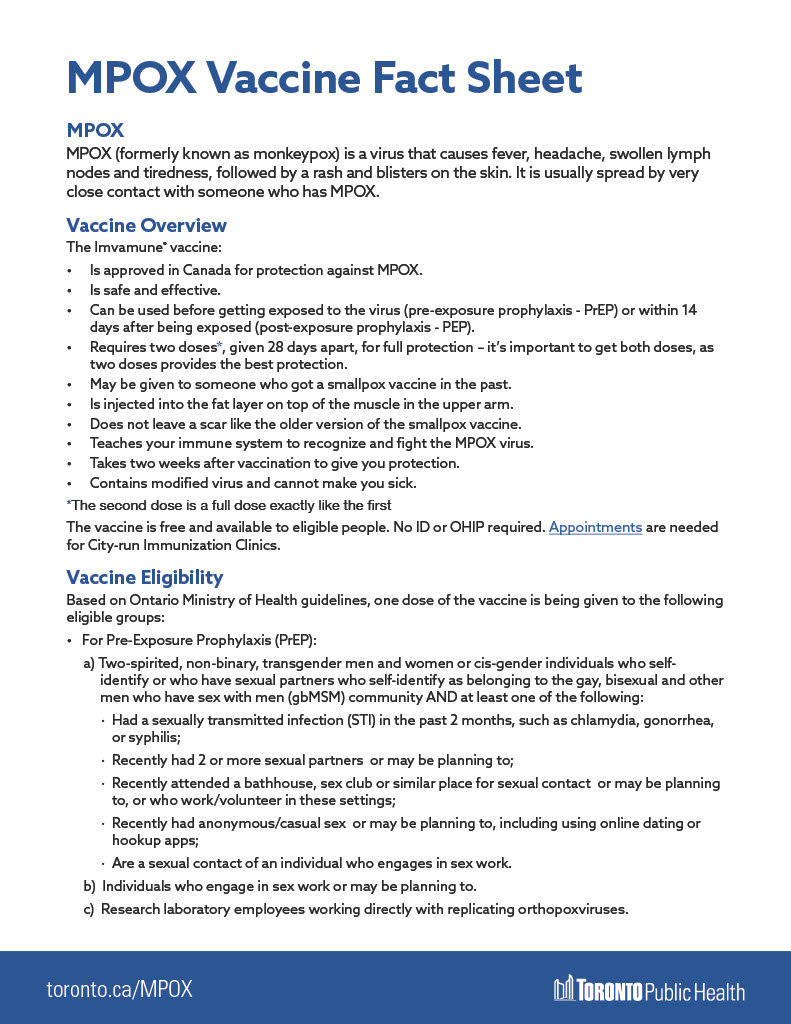 MPOX – City of Toronto