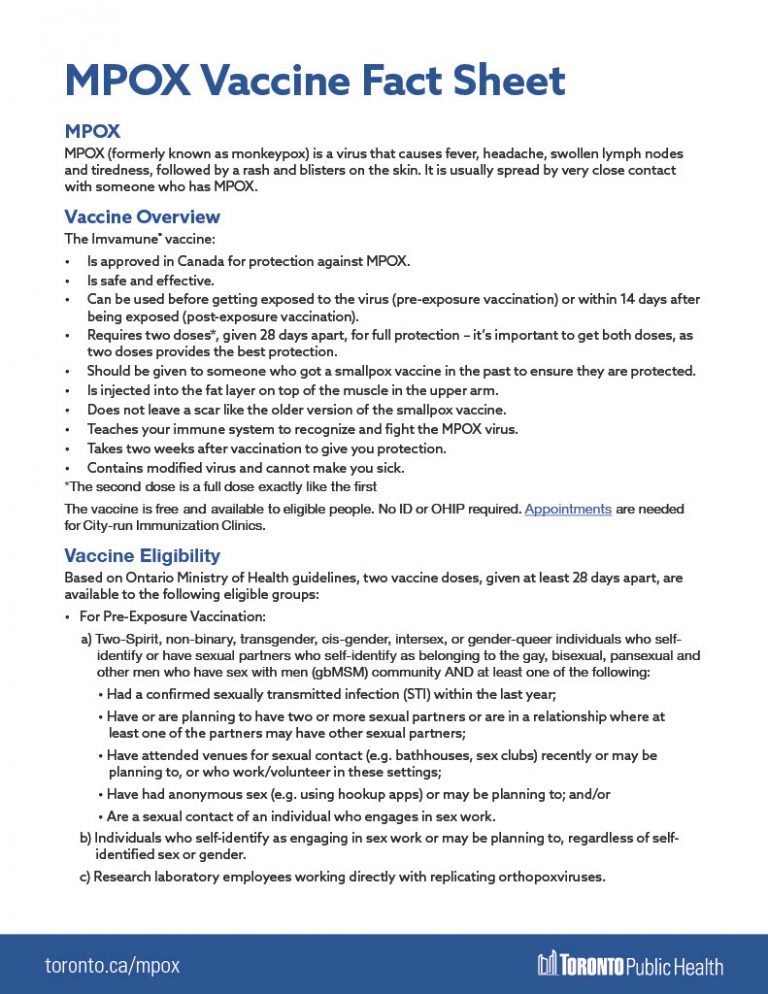 MPOX – City of Toronto