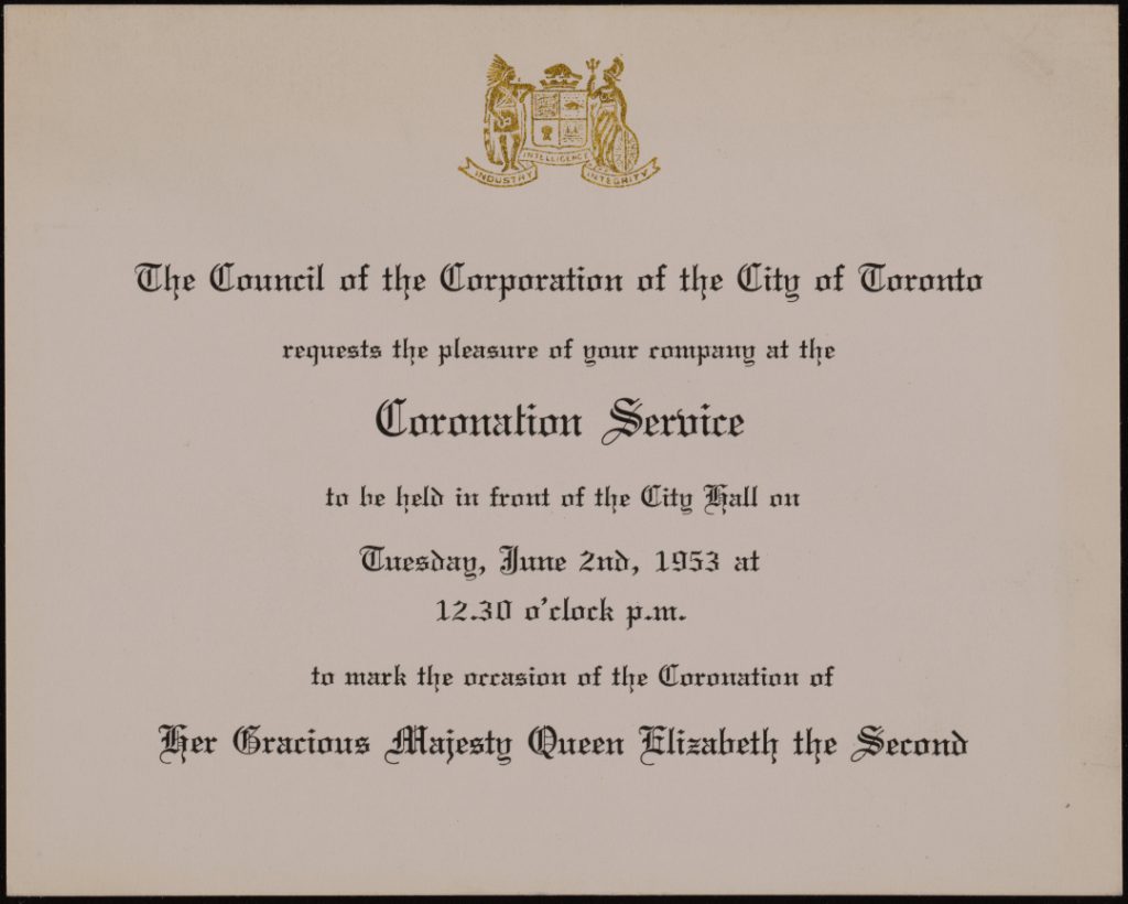 Toronto Remembers the Coronation of Elizabeth II – City of Toronto