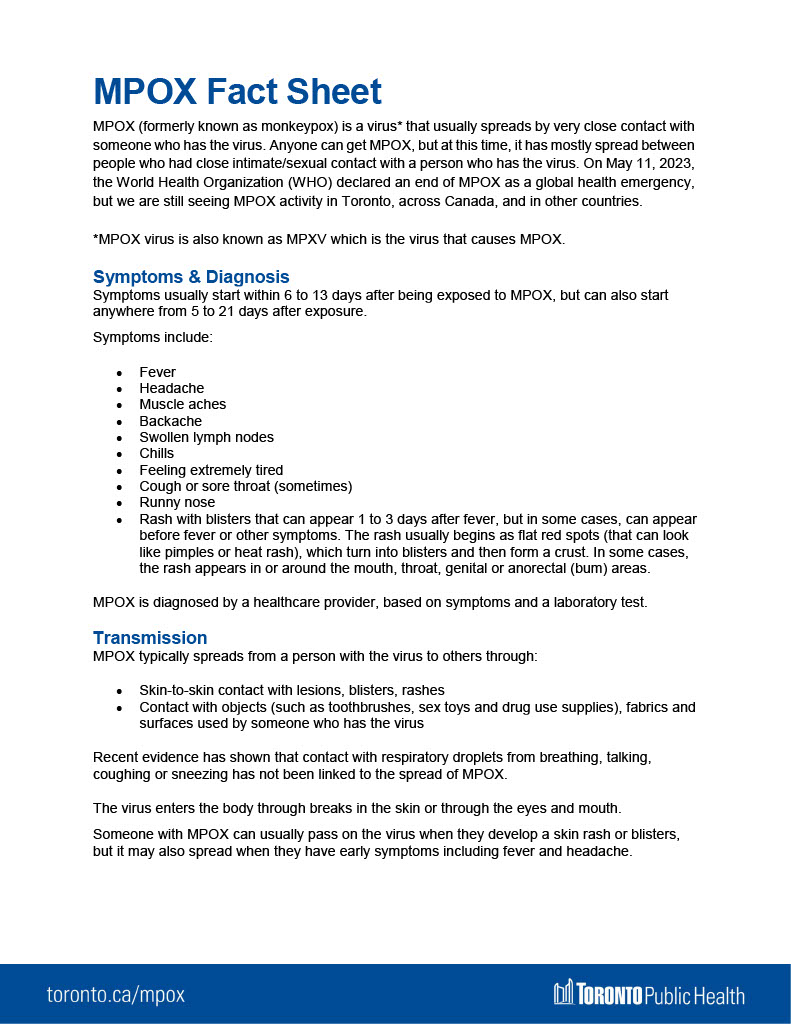 MPOX – City of Toronto