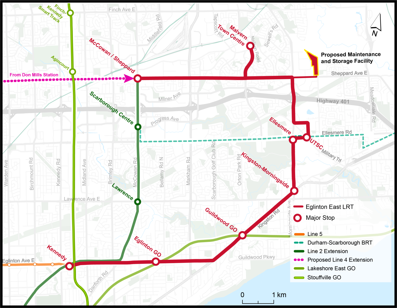 Eglinton East LRT: Project Map – City of Toronto