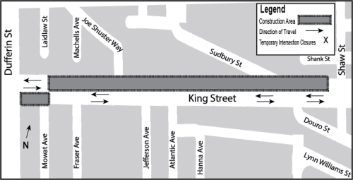 King Street West Construction – Dufferin Street to Shaw Street – City ...