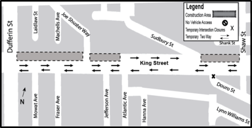 King Street West Construction – Dufferin Street to Shaw Street – City ...